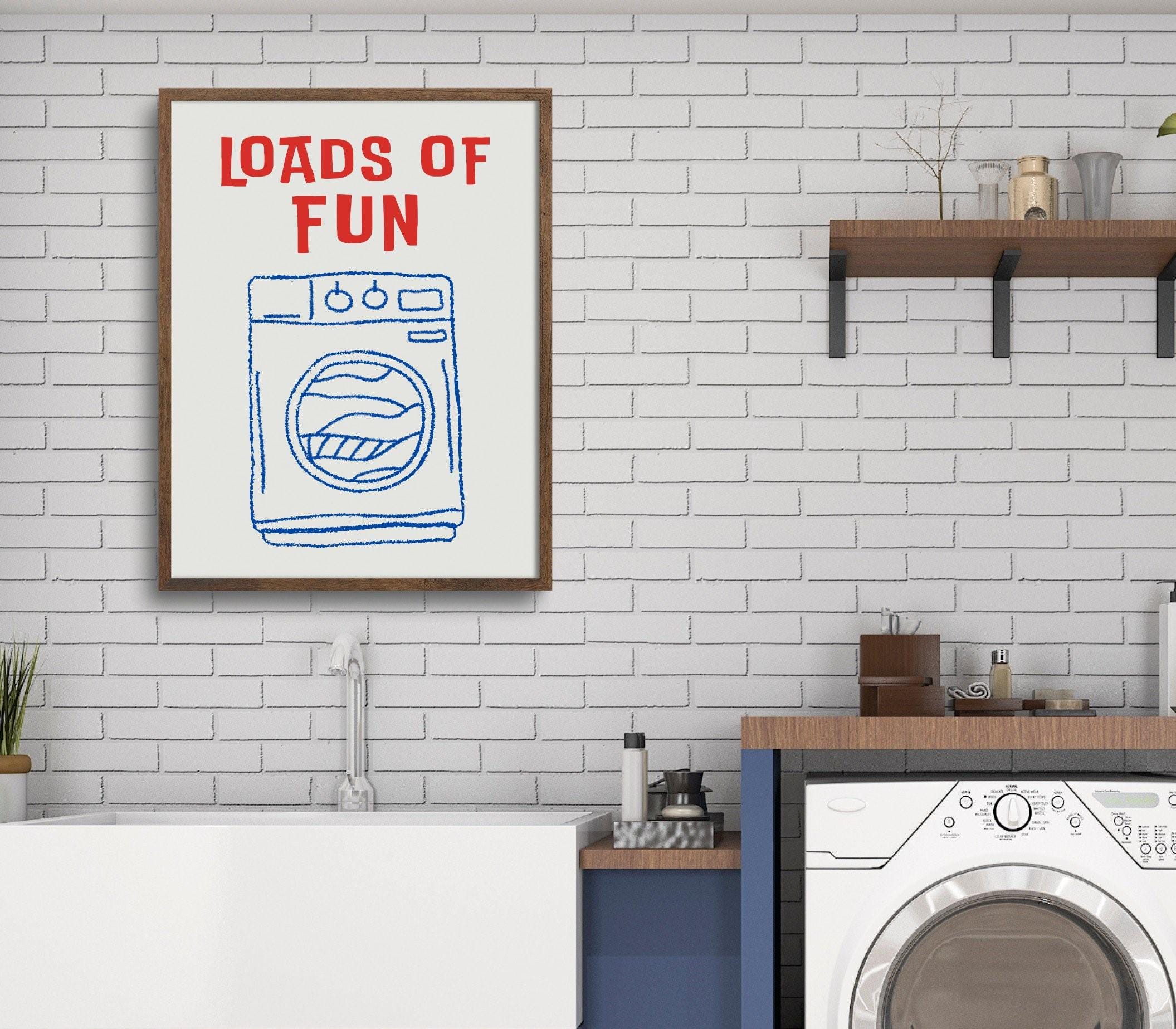 Loads of Fun PRINTABLE, Retro Laundry Room Wall Art, *DIGITAL DOWNLOAD ...