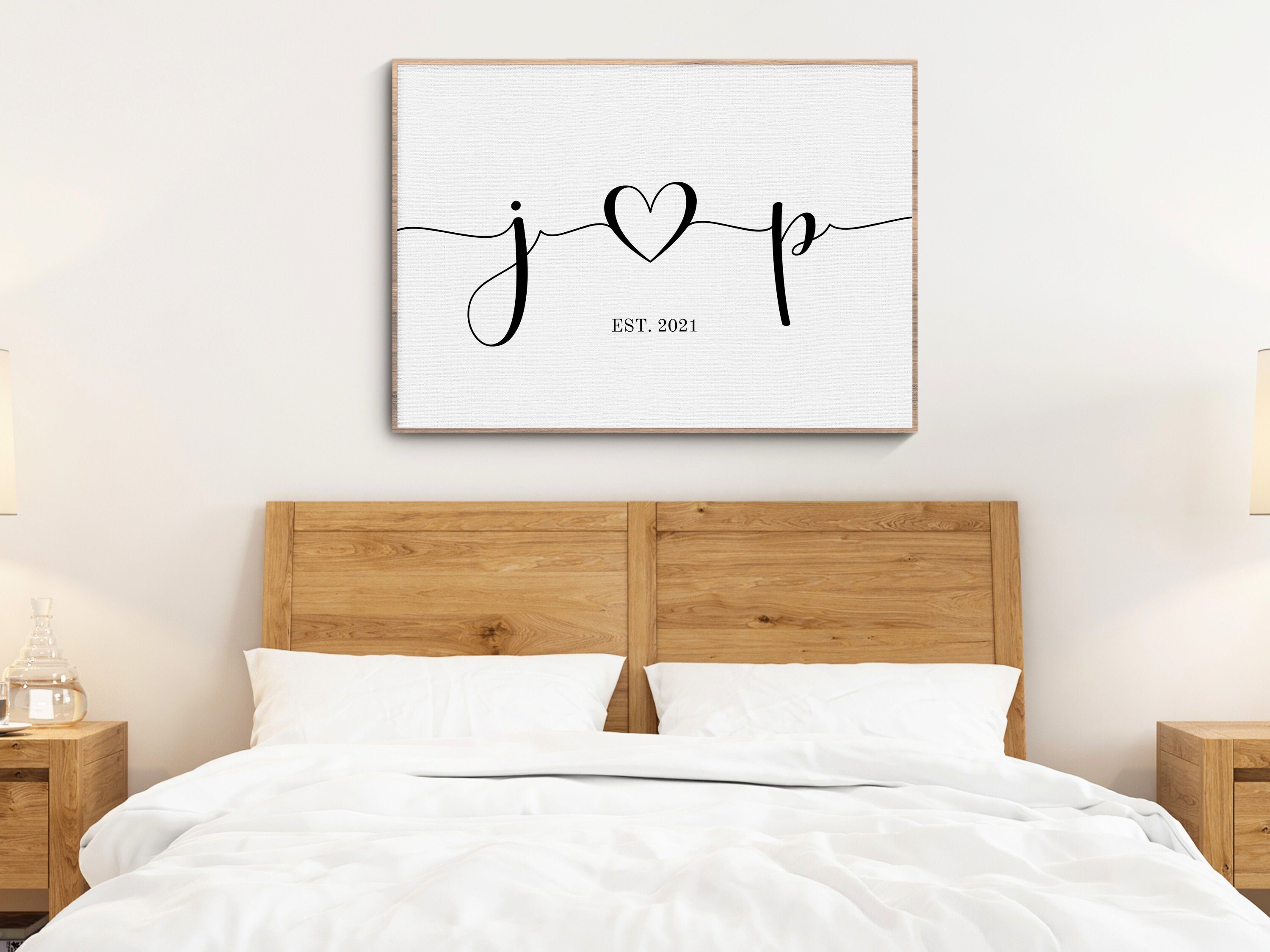 Custom Couple Name Initials PRINTABLE, Personalised Wedding Anniversary ...