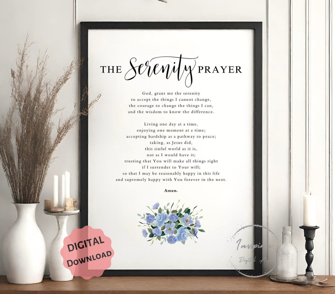 The Serenity Prayer Printable, Christian Wall Decor, *DIGITAL DOWNLOAD ...