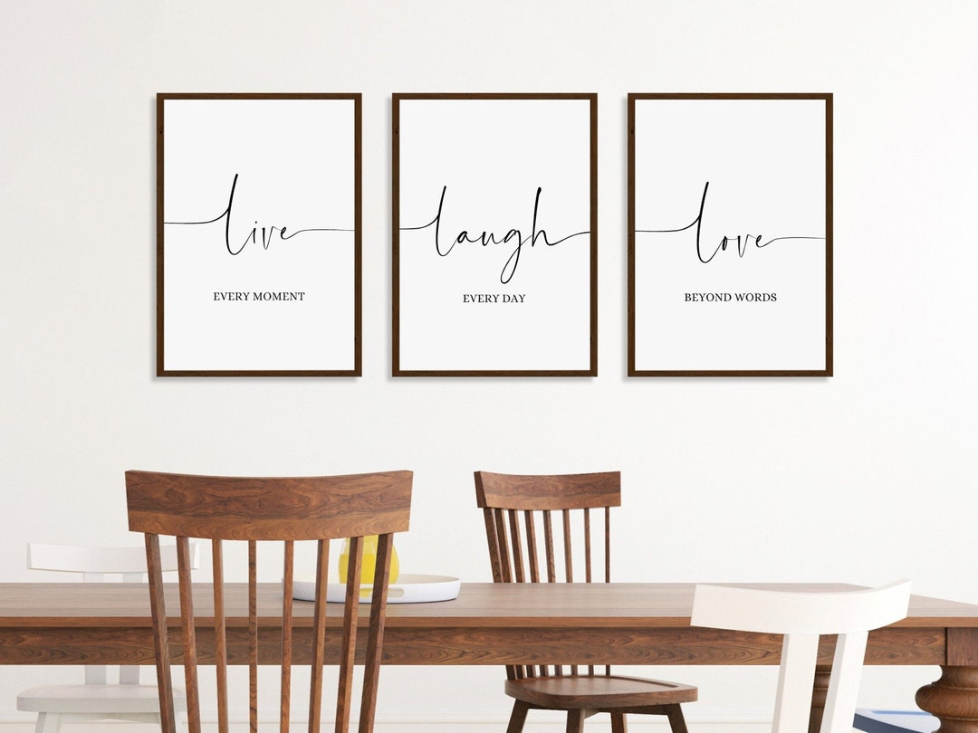 Live Laugh Love PRINTABLES, Motivational Quote Posters, Set of 3 Prints ...