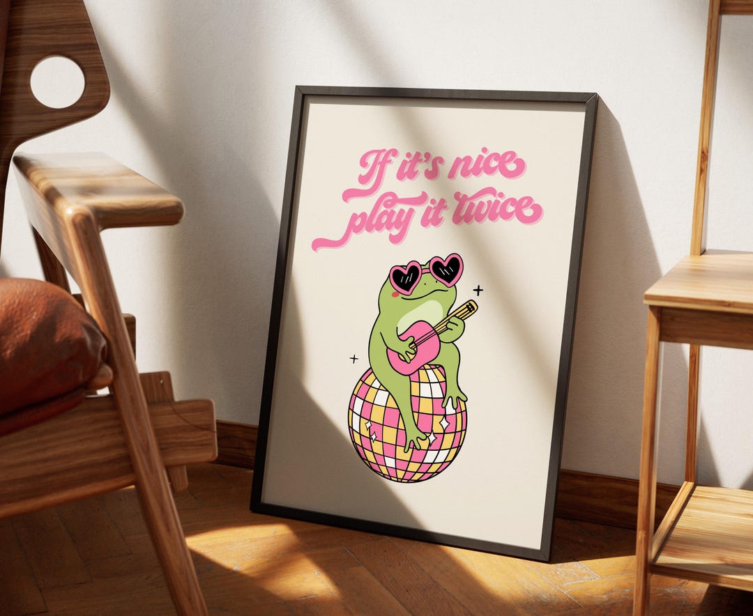 If It's Nice Play It Twice PRINTABLE, Retro Music Quote Wall Art, Funny ...