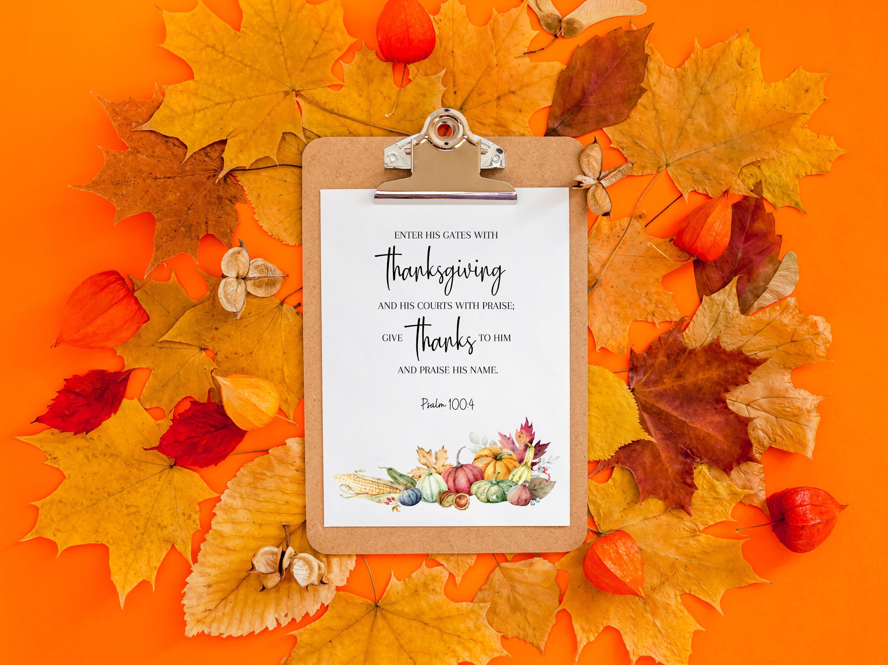 Psalm 100:4 PRINTABLE, Enter His Gates With Thanksgiving, Bible Verse ...