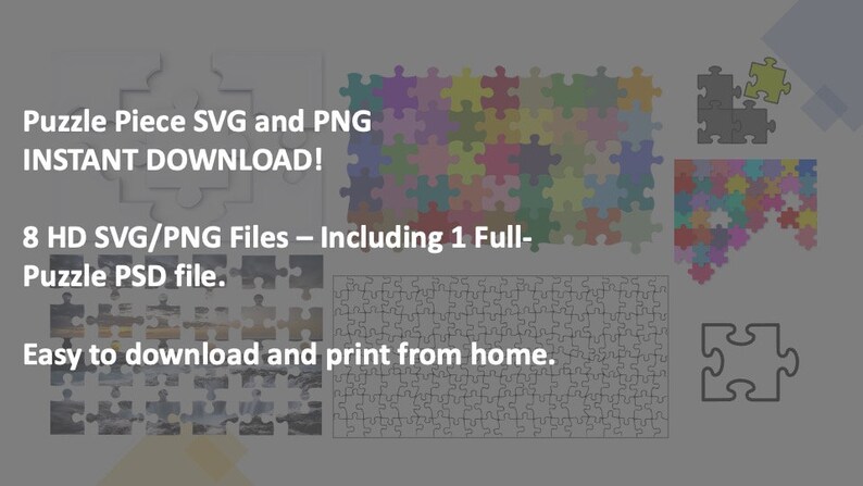 Puzzle Piece SVG and PNG Files | 8 HD Files Plus a Full Psd-file Puzzle ...