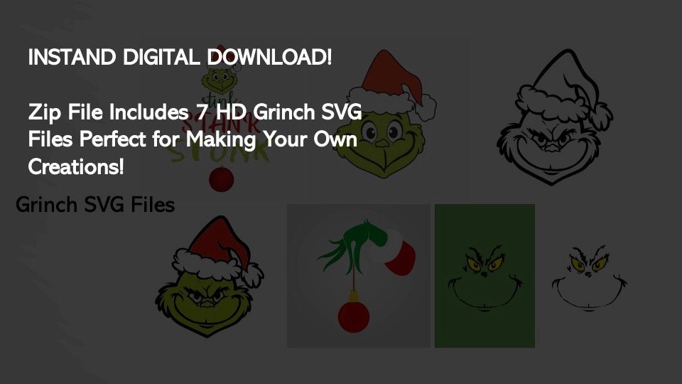GRINCH Svgs | Includes HD Svgs of the Grinch | Instant Digital Download ...