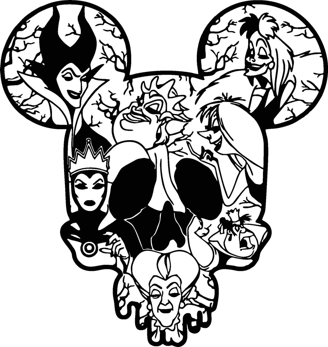 Spooky Mouse Female Villain Outline - DECAL ONLY!!! - Etsy
