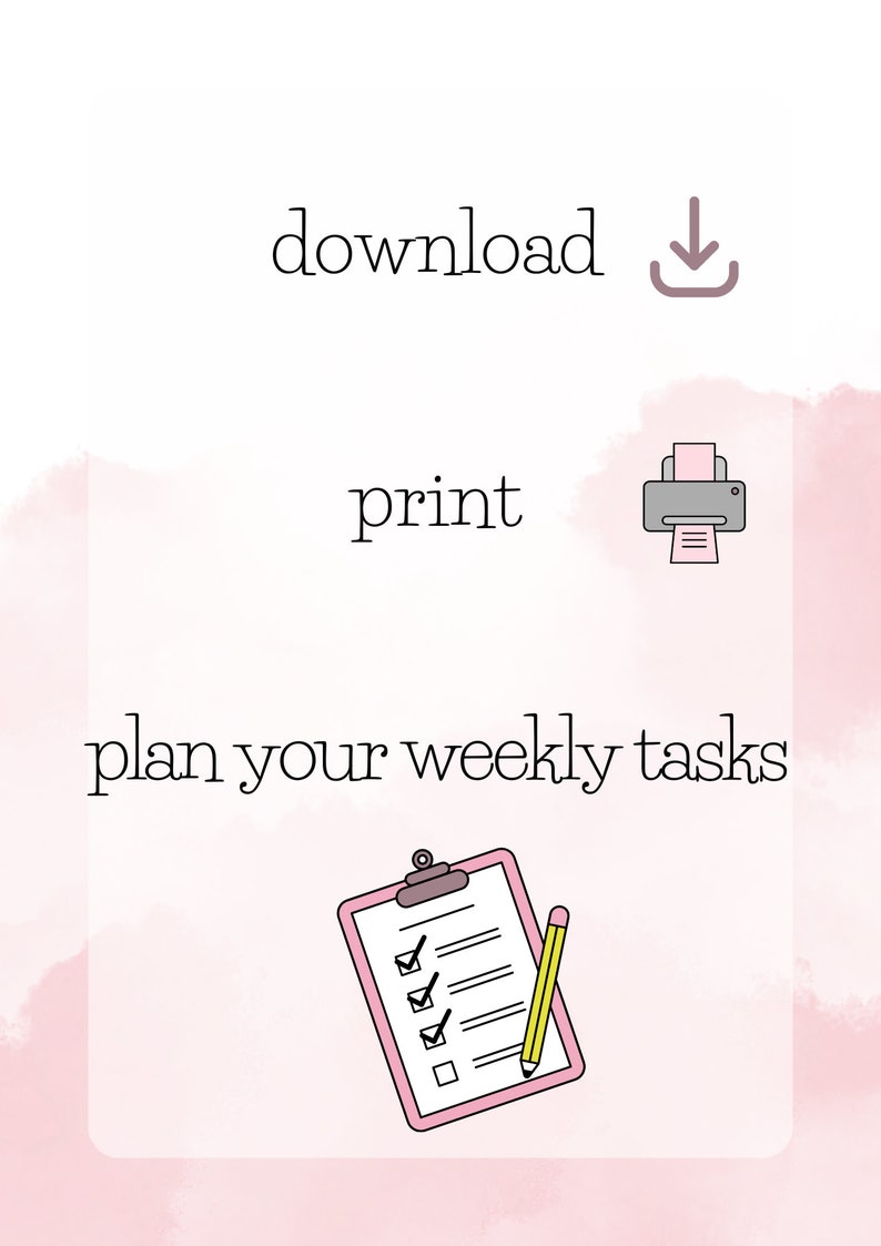 Weekly Planner Printable to Do List Digital Planner Minimalist Weekly ...