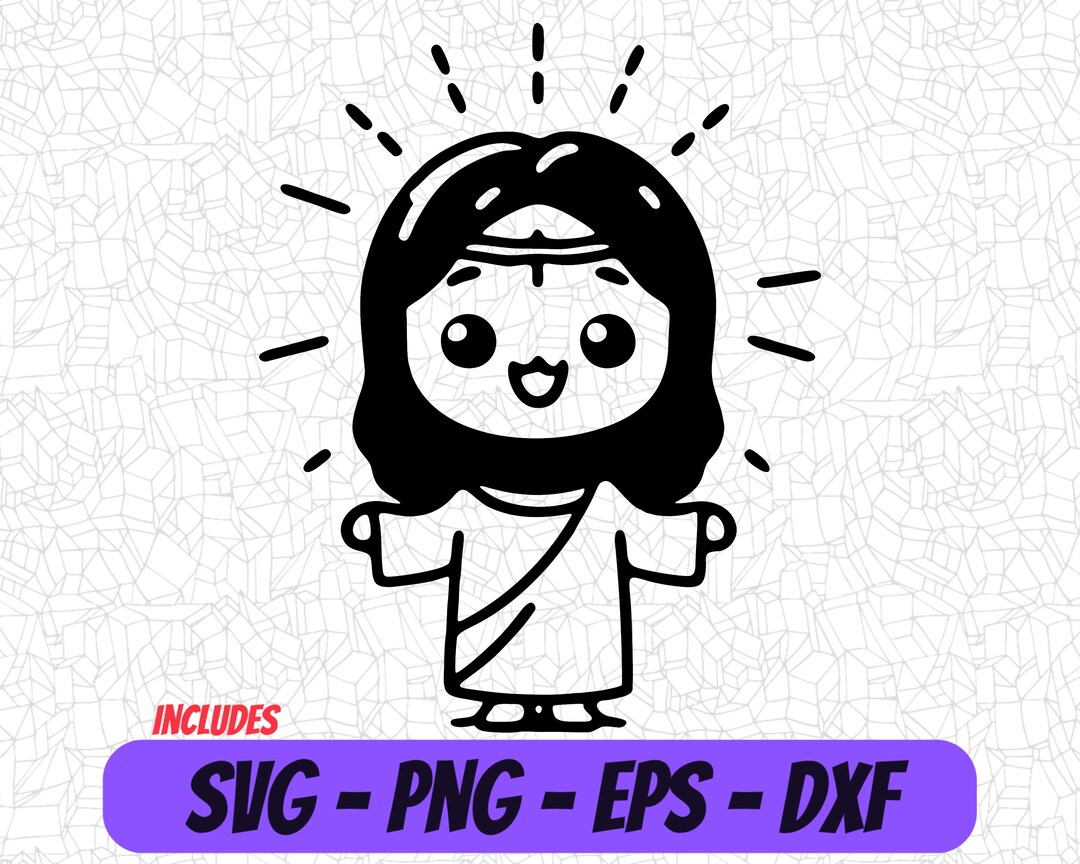 Cute Jesus PNG Design, Jesus Christ SVG Digital Clipart, Cricut Cut ...