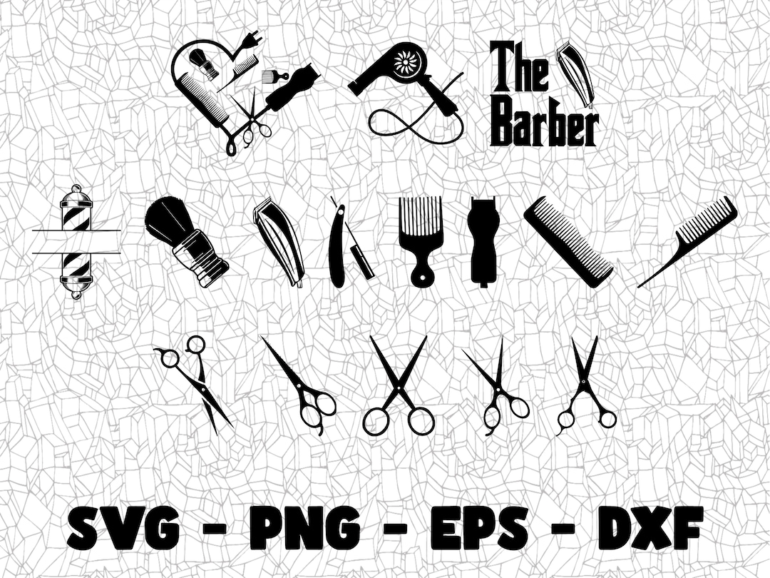 Barber Tools SVG Bundle - Hair Salon and Barber Shop Designs for Cricut ...