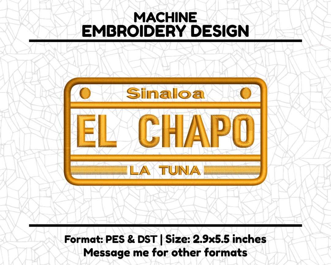 El Chapo Embroidery Design File, Mexico PES File, Brother Machine Files ...