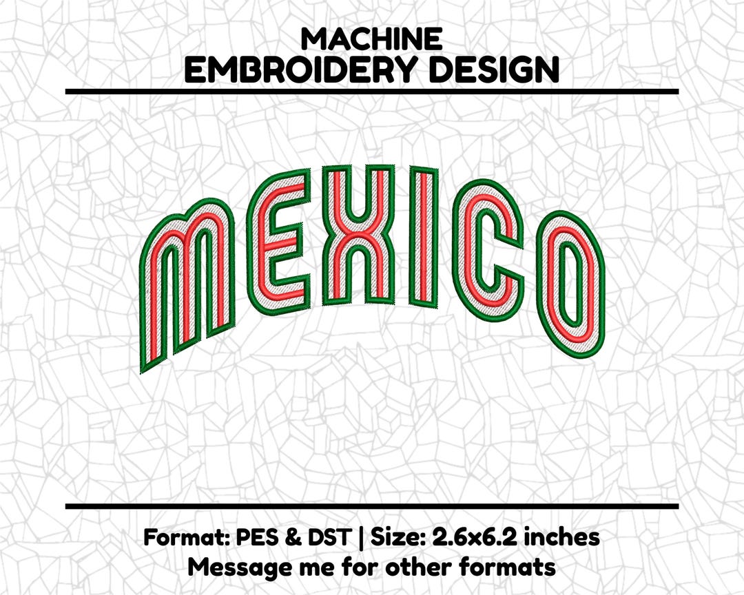 Mexico Embroidery Design File, Mexican PES File, Brother Machine Files ...