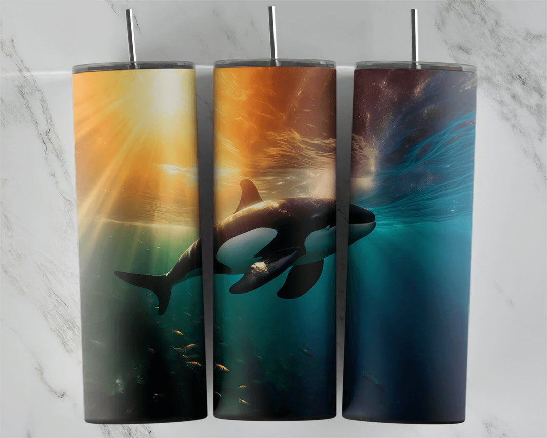 Orca Tumbler Design, for 20oz Skinny Cups, Sublimation Design, Tumbler ...