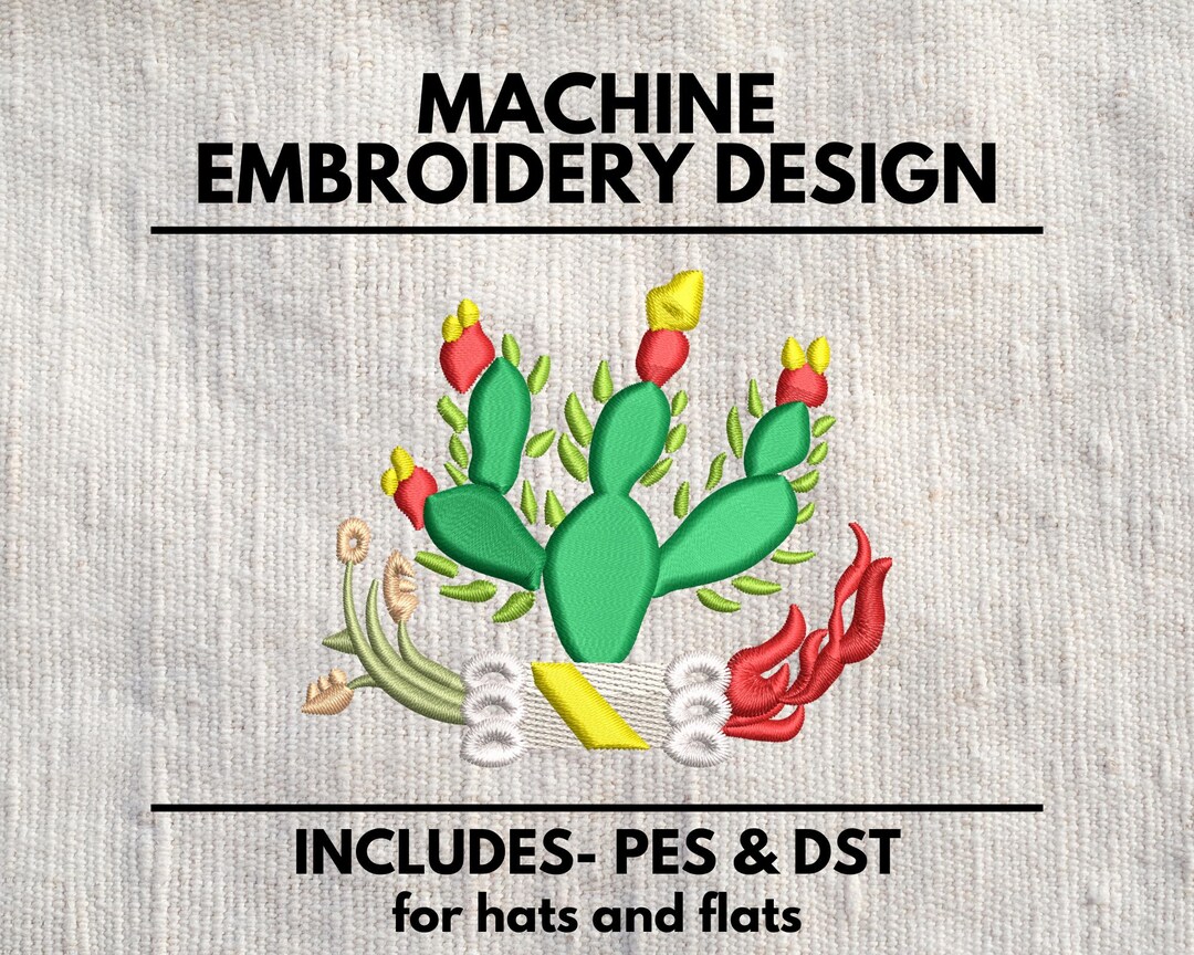 Mexican Nopal Embroidery Design File, Mexico PES File, Brother Machine ...