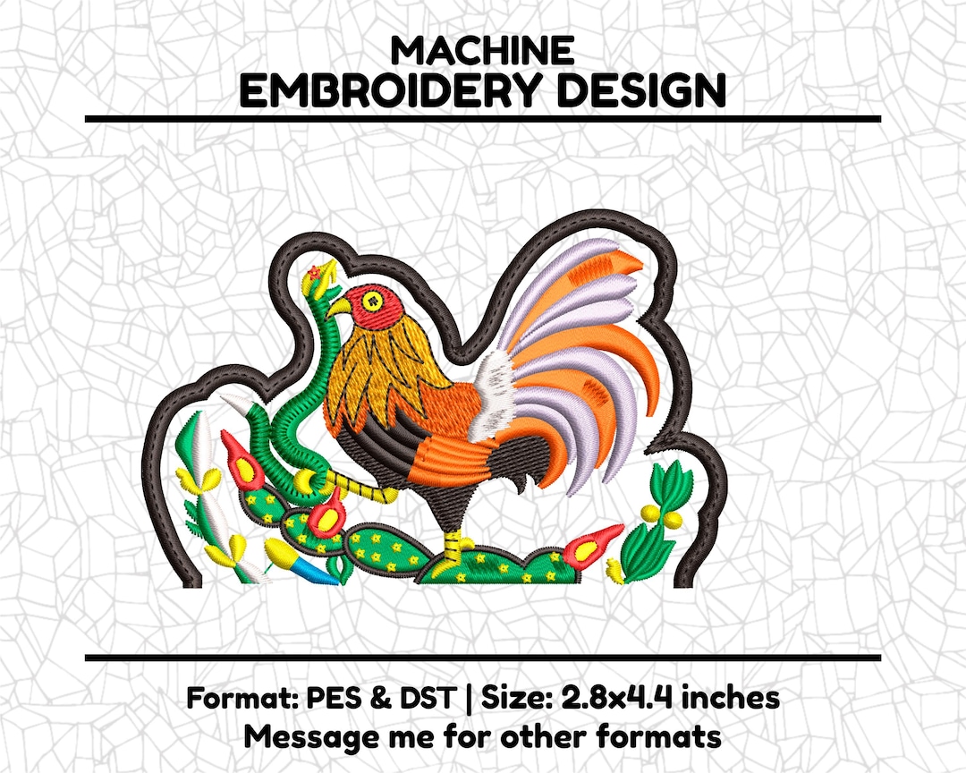 Gallo Embroidery Design File, Mexican PES File, Brother Machine Files ...
