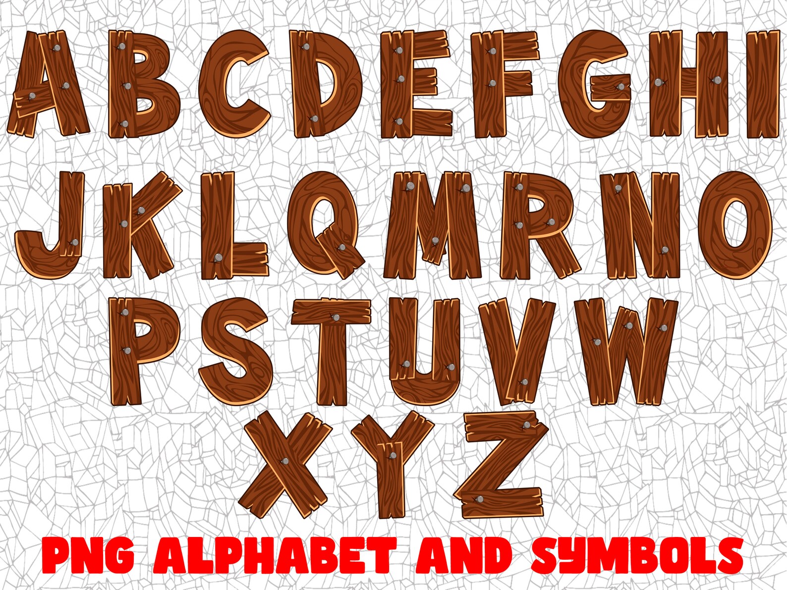 Wood PNG Alphabet Craft Files PNG Designs Digital Clipart - Etsy