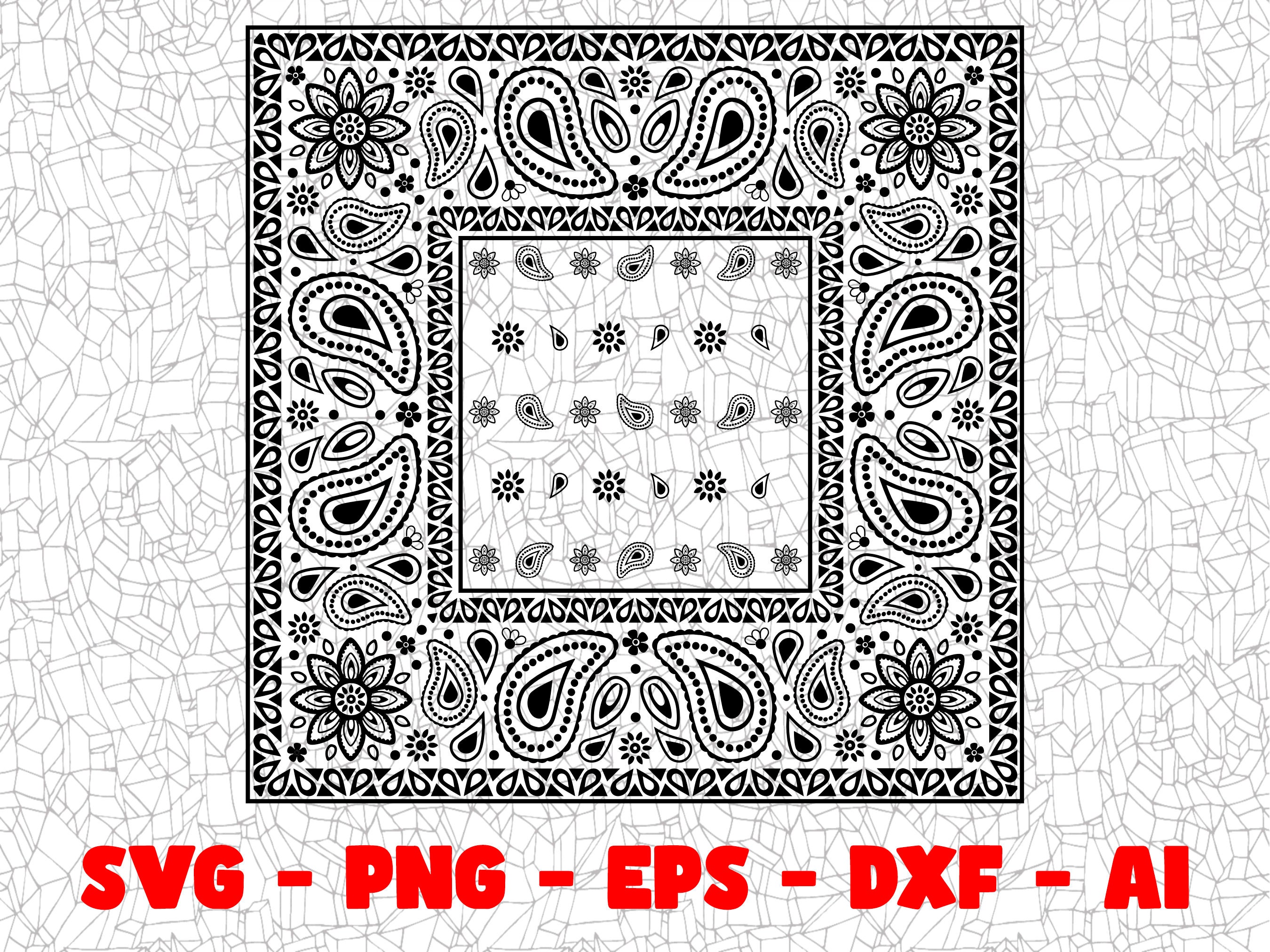 Bandana SVG Design, Craft Files, PNG Design, Cricut, Silhouette, Vinyl ...