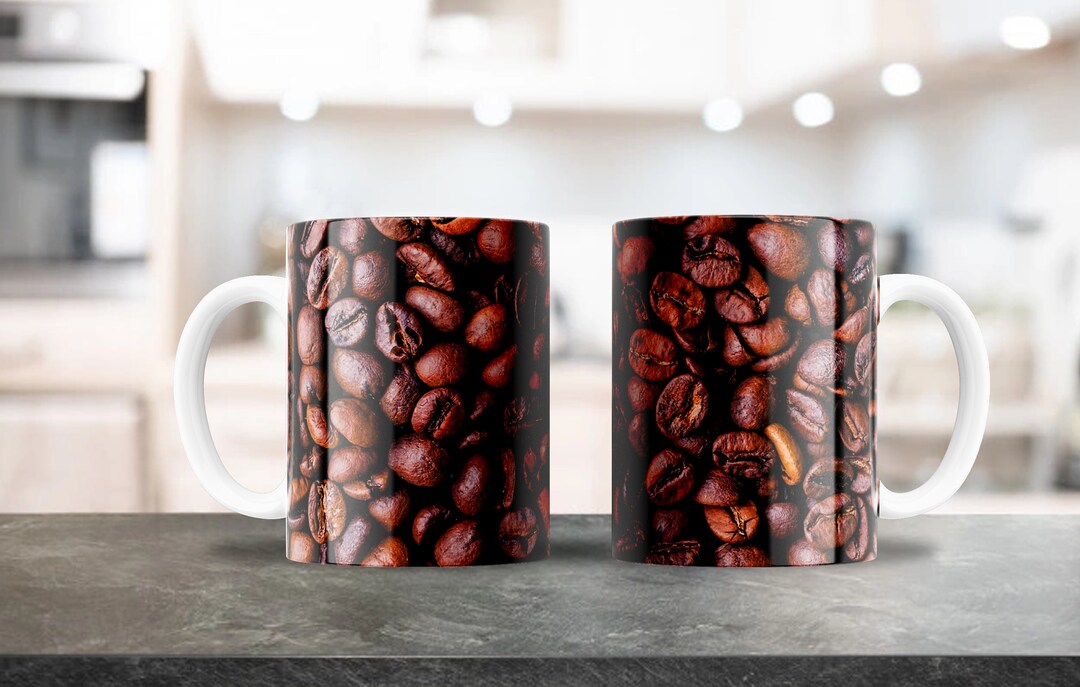Coffee Beans Mug Design, This Design Can Be Used to Sublimate 11 & 15oz ...