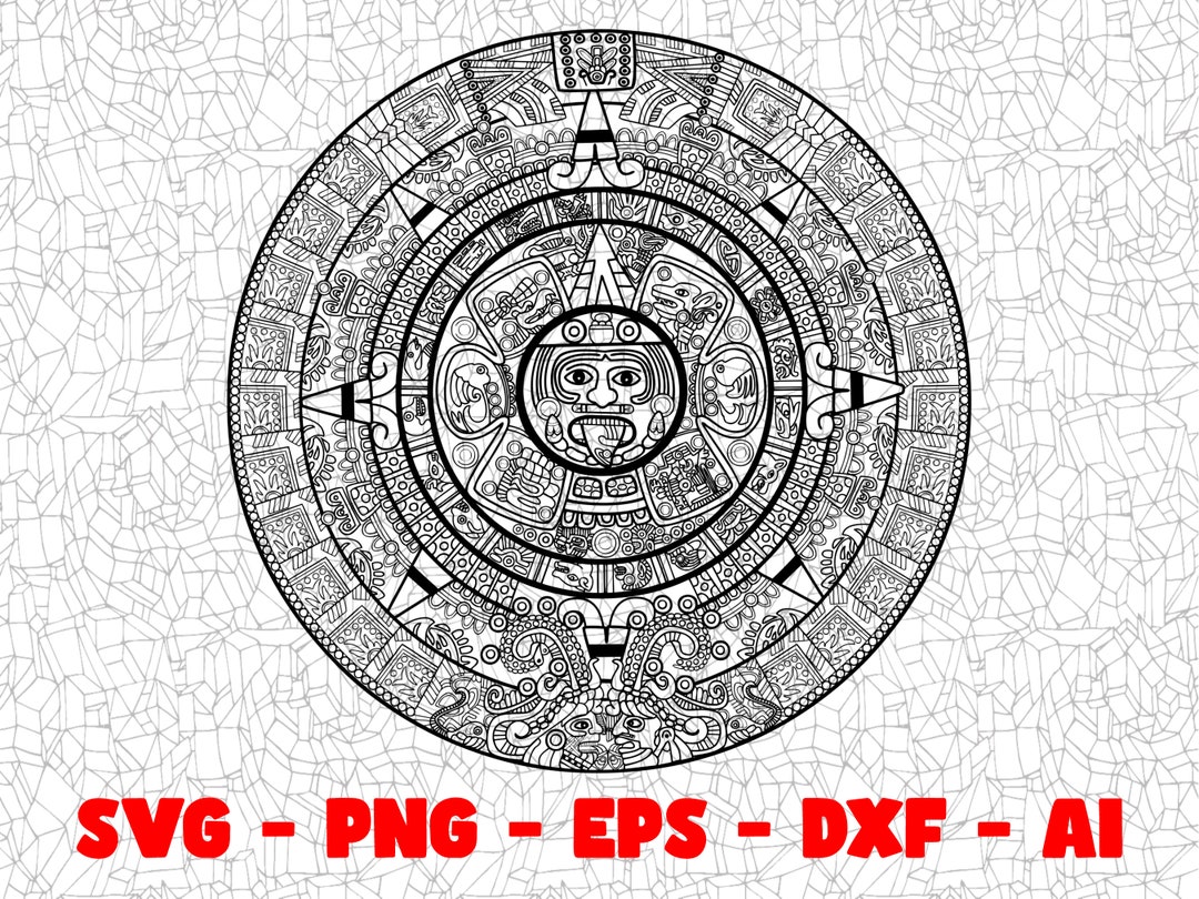 Aztec Calendar SVG, Craft Files, PNG Design, Cricut, Silhouette, Vinyl ...