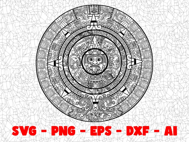 Aztec Calendar SVG, Craft Files, PNG Design, Cricut, Silhouette, Vinyl ...