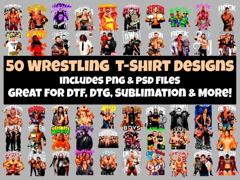 50 T-shirt Design Bundle PNG Designs DTG DTF Sublimation - Etsy