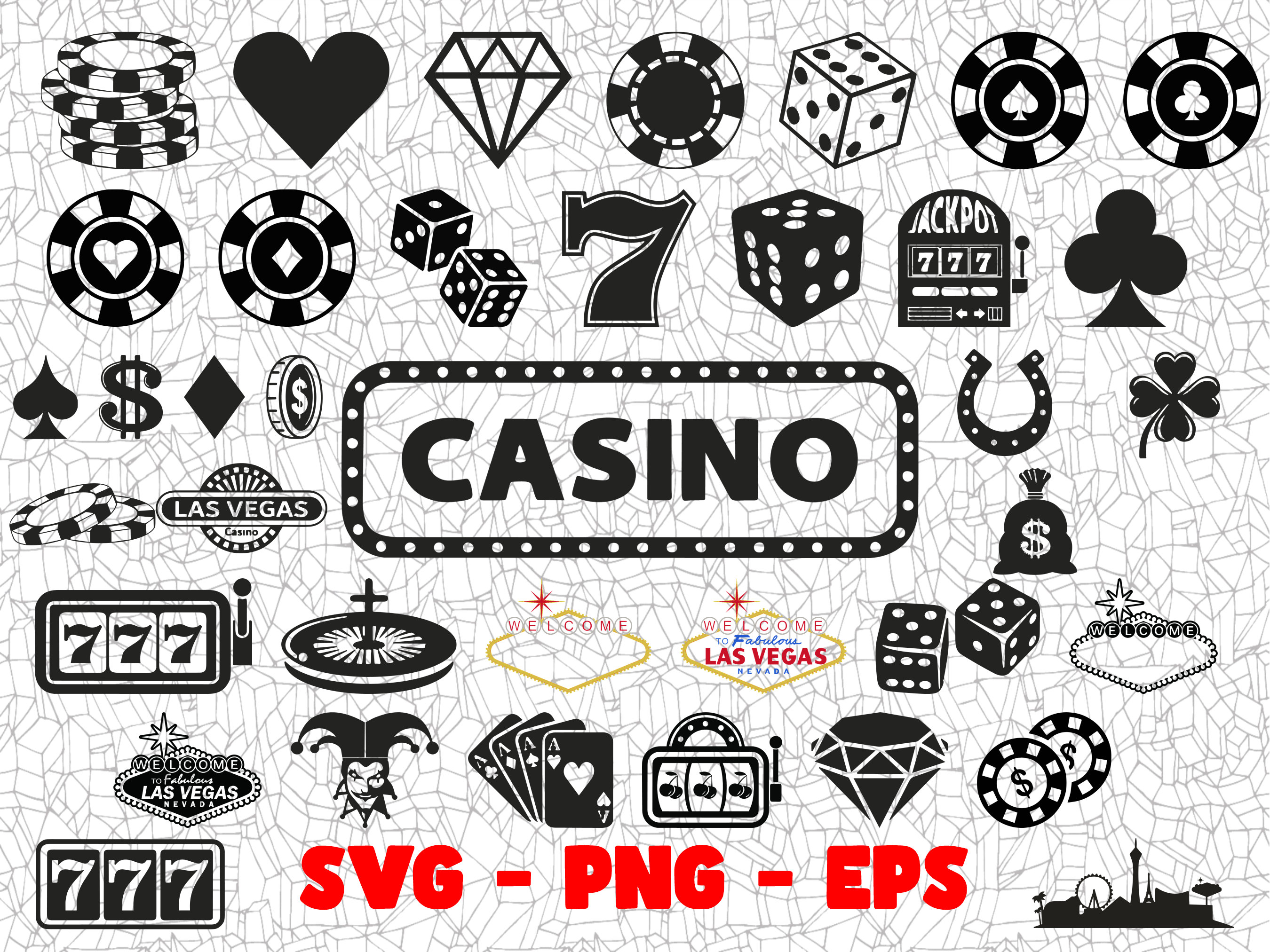 Casino SVG Craft Files PNG Design Cricut Silhouette Vinyl - Etsy Canada