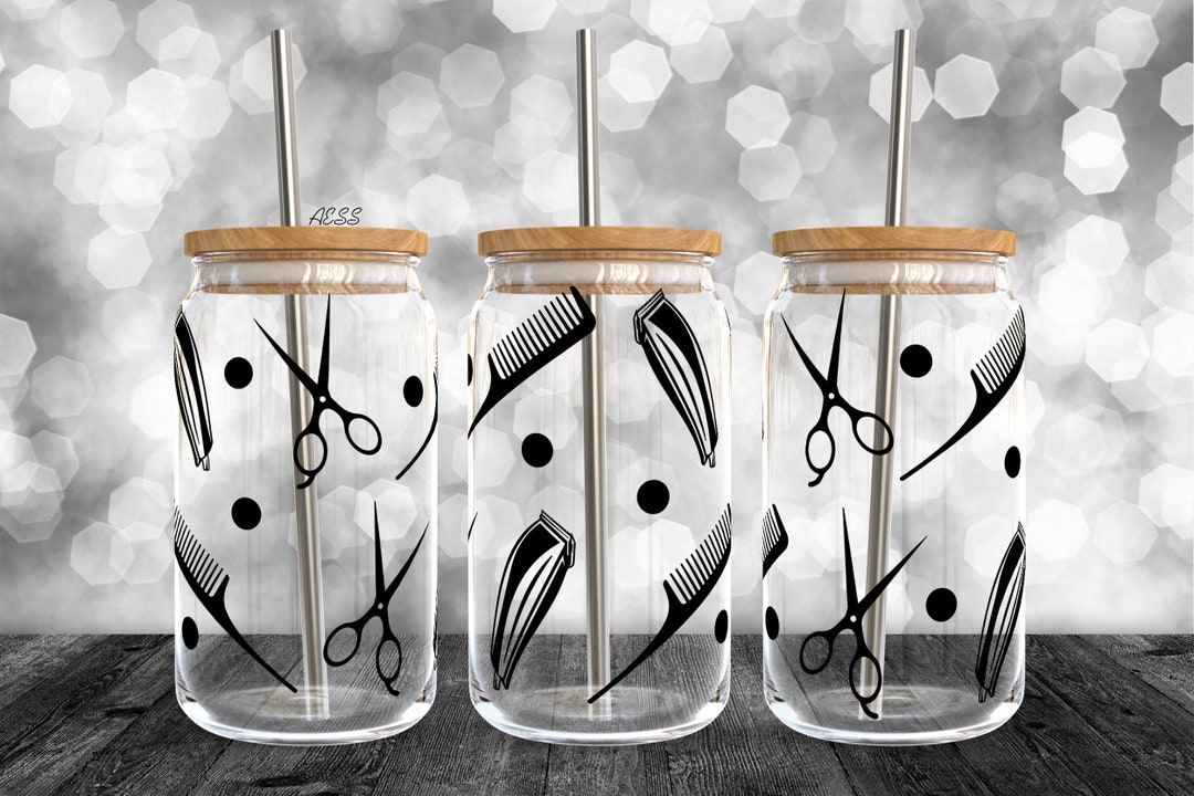 Barbershop, 16oz Glass Can, Libby Cup, Sublimation Design, Libbey ...
