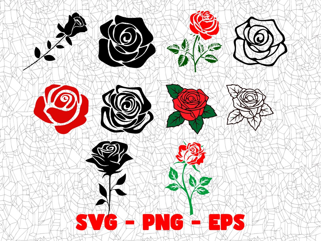 Rose SVG, Craft Files, PNG Design, Cricut, Silhouette, Vinyl Cut File ...