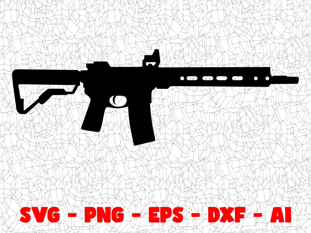 Assault Rifle SVG Design, Craft Files, PNG Design, Cricut, Silhouette ...