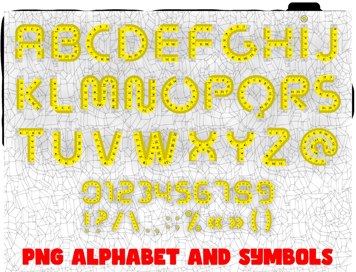 Tape Measure PNG Alphabet Craft Files PNG Designs Digital - Etsy