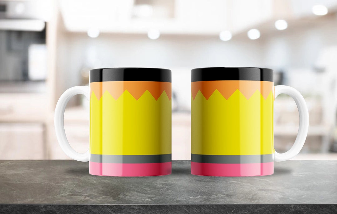 Pencil Mug Design, 11 & 15oz Mug Design, Plantilla Para Taza De Cafe ...