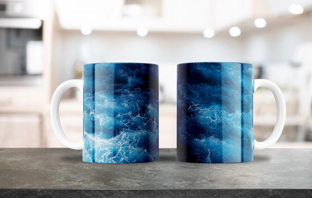 Ocean Waves Mug Design, This Design Can Be Used to Sublimate 11 & 15oz ...
