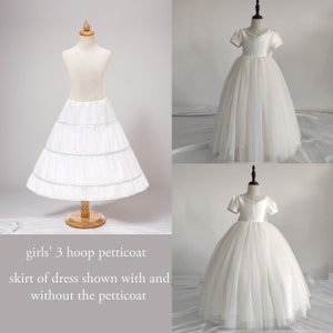 Girls' 3 Hoops Petticoat Full Slip Flower Girl Crinoline Skirt, Fancy ...