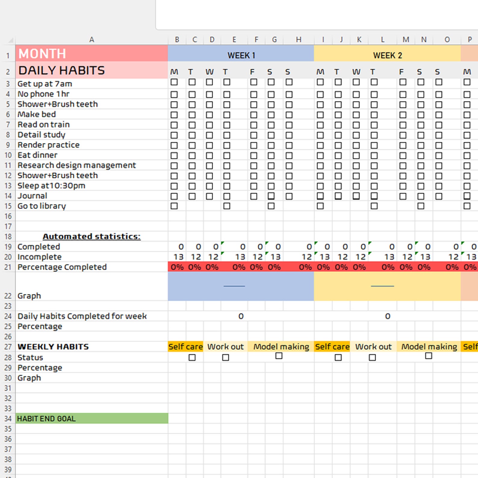 Daily Habit Tracker, Instant Download, Productivity Tracker, Atomic ...