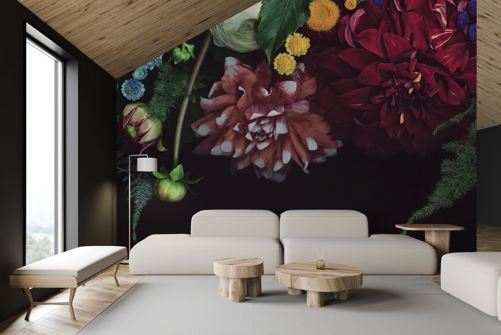 Large Scale Floral Wallpaper - Etsy