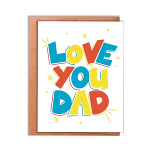 Love You Dad Greeting Card | Father's Day and Birthday Card - Etsy