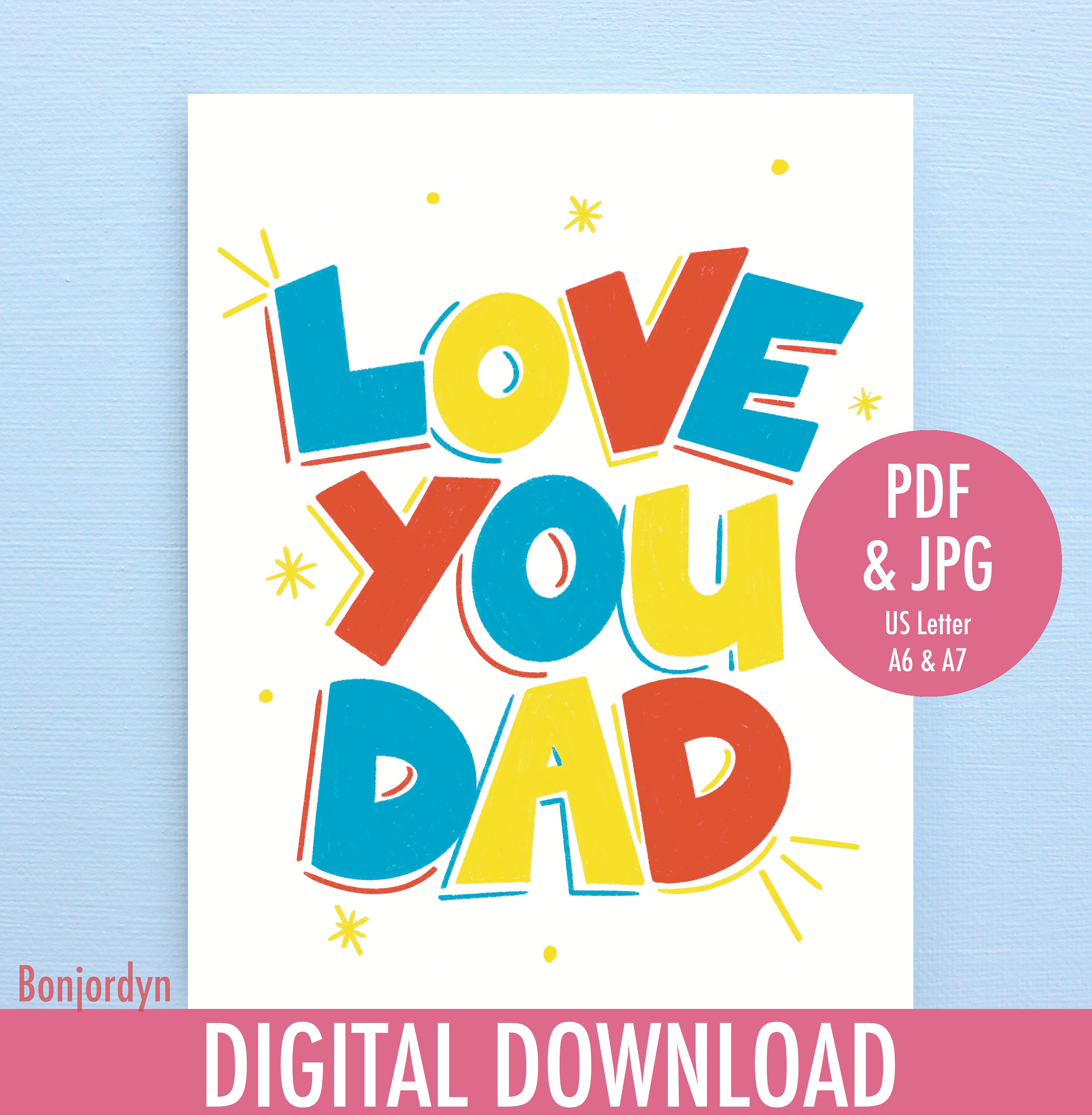 Father's Day Card Digital Download Father's Day Card Printable Dad Card ...