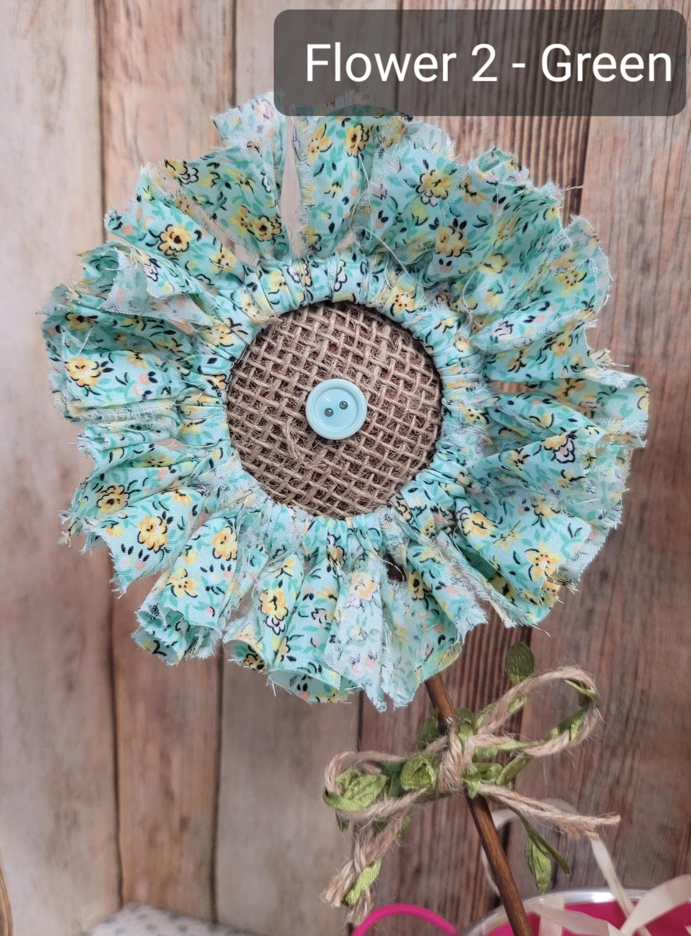 Fabric Flowers, Rag Flowers, Rag Sunflowers Spring Faux Flowers Country ...