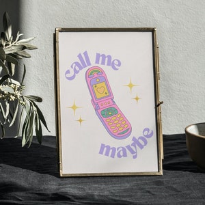Call Me Maybe Print, Printable Wall Art, Digital Download Print, Retro ...