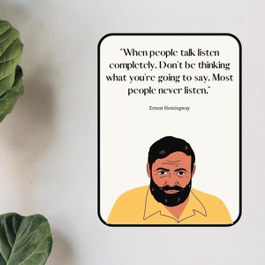 Ernest Hemingway Poster | Classroom Posters | English Teacher | Teacher ...