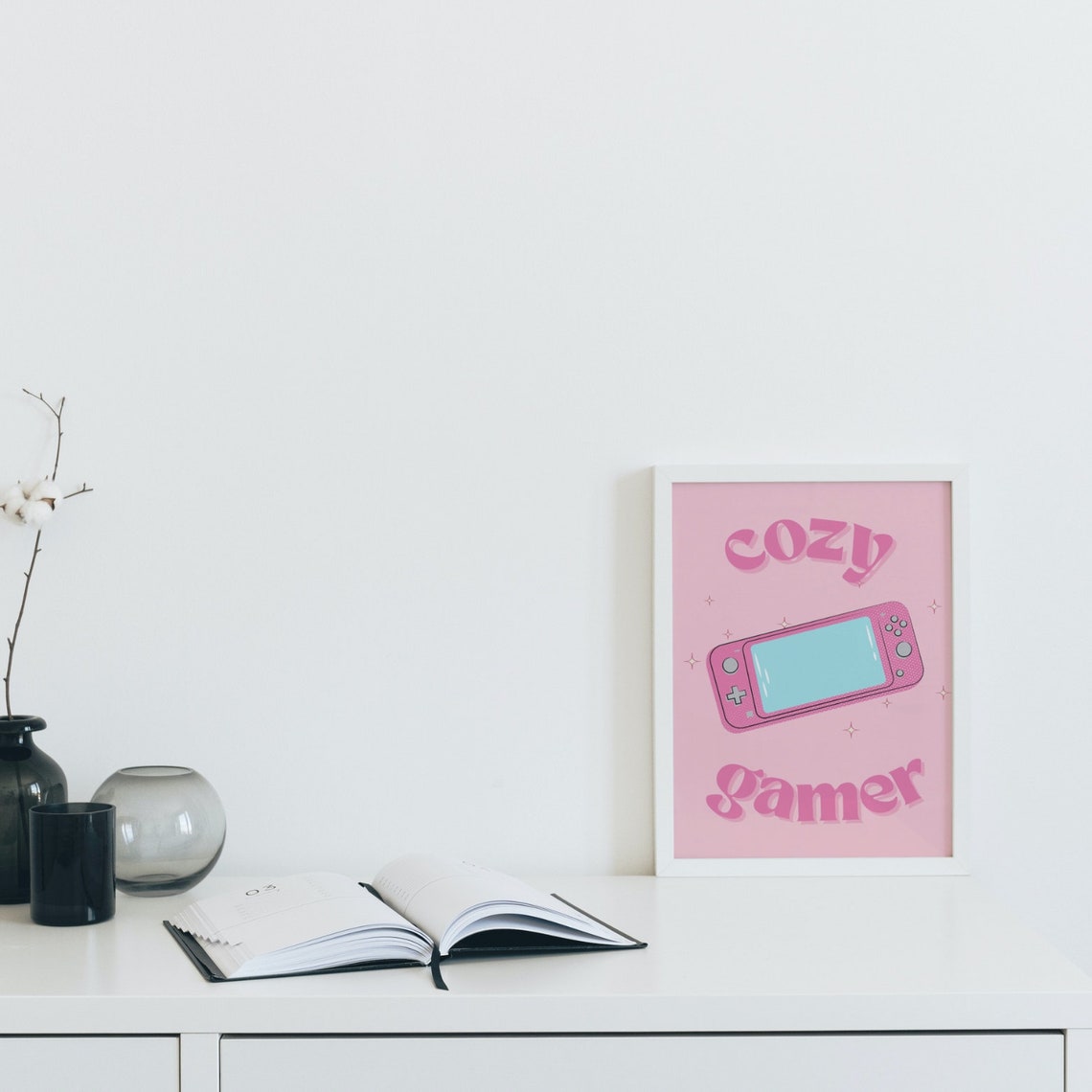 Cozy Gamer Print, Game Room Wall Art, Girl Gamer Gift, Cozy Gamer Art ...