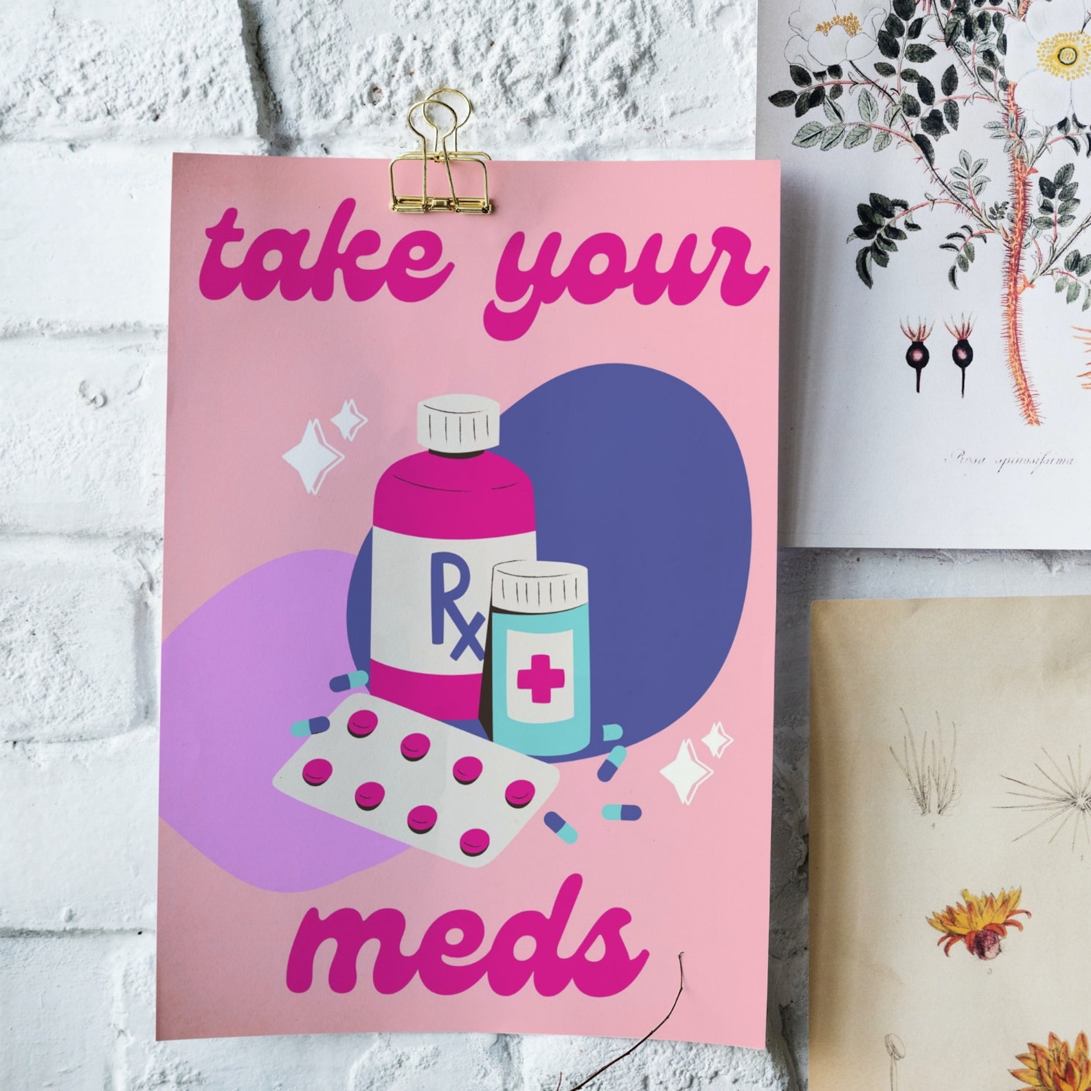 Take Your Meds Print Digital Download Maximalist Art Print - Etsy