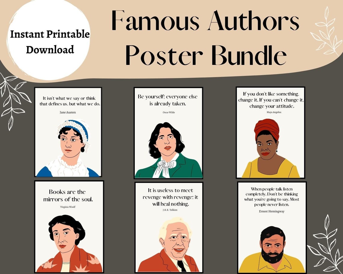 Author Poster Bundle Classroom Posters English Teacher - Etsy