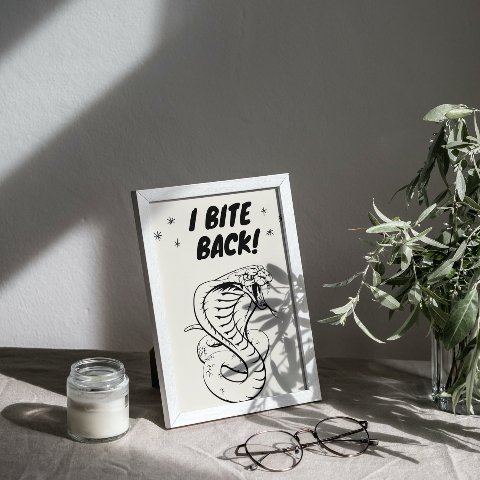 I Bite Back Snake Print, Tattoo Snake Poster, Witchy Home Print ...