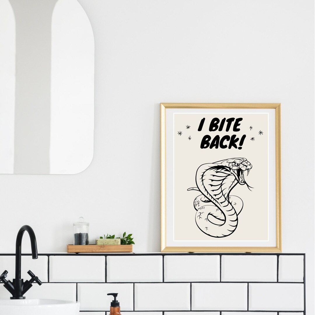 I Bite Back! Snake Print, Tattoo Snake Poster, Witchy Home Print ...