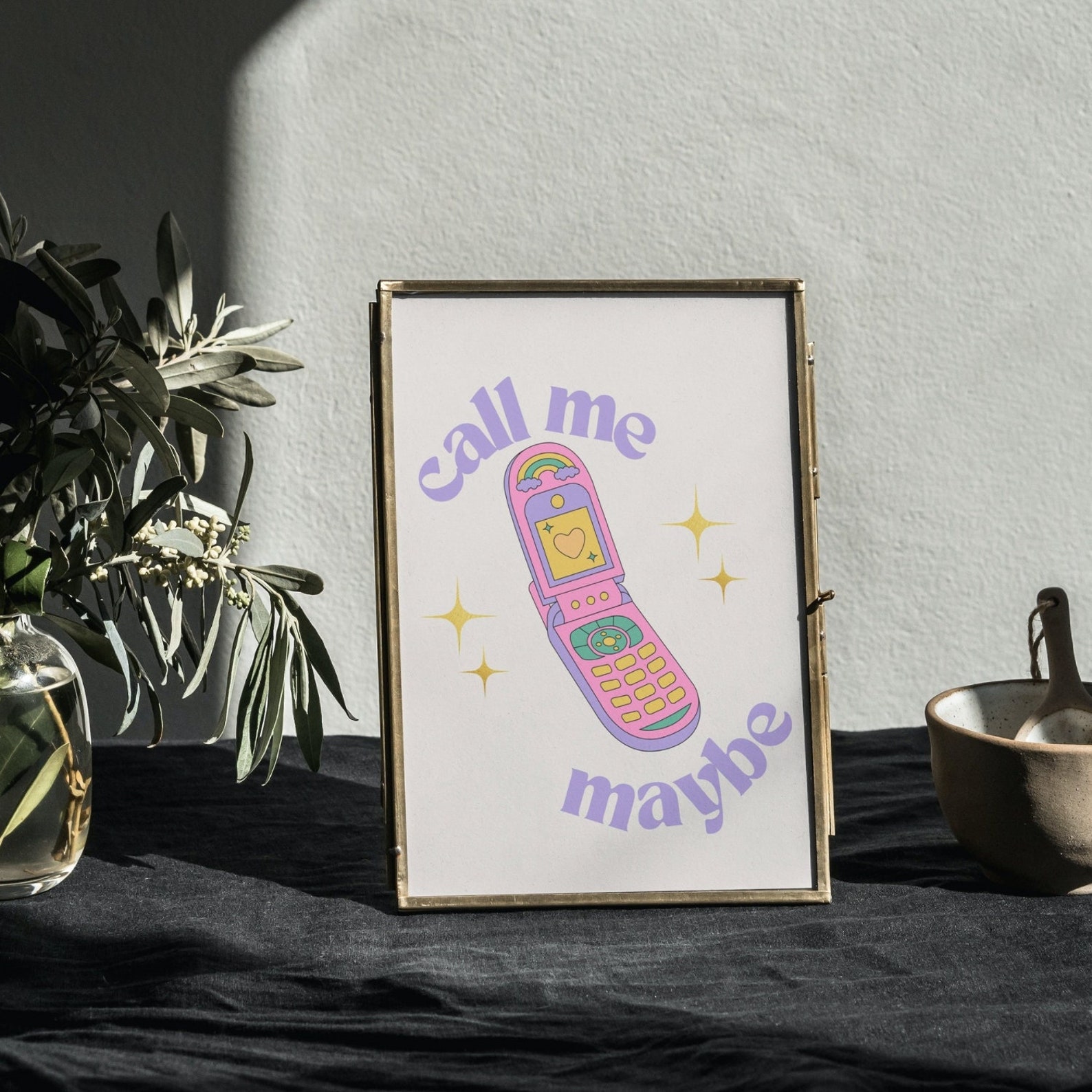 Call Me Maybe Print, Printable Wall Art, Digital Download Print, Retro ...