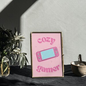 Cozy Gamer Print, Game Room Wall Art, Girl Gamer Gift, Cozy Gamer Art ...