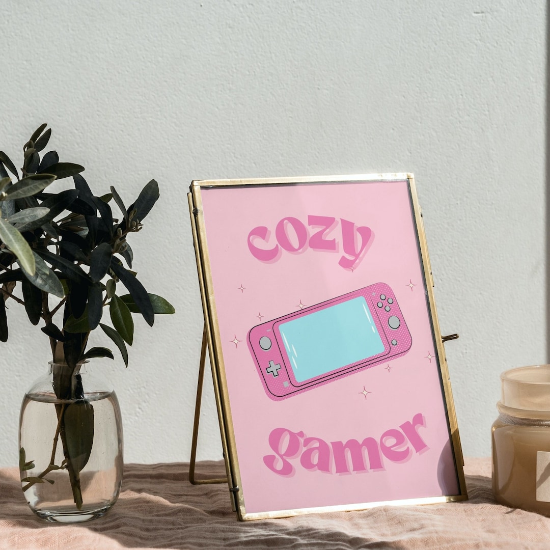 Cozy Gamer Print, Game Room Wall Art, Girl Gamer Gift, Cozy Gamer Art ...