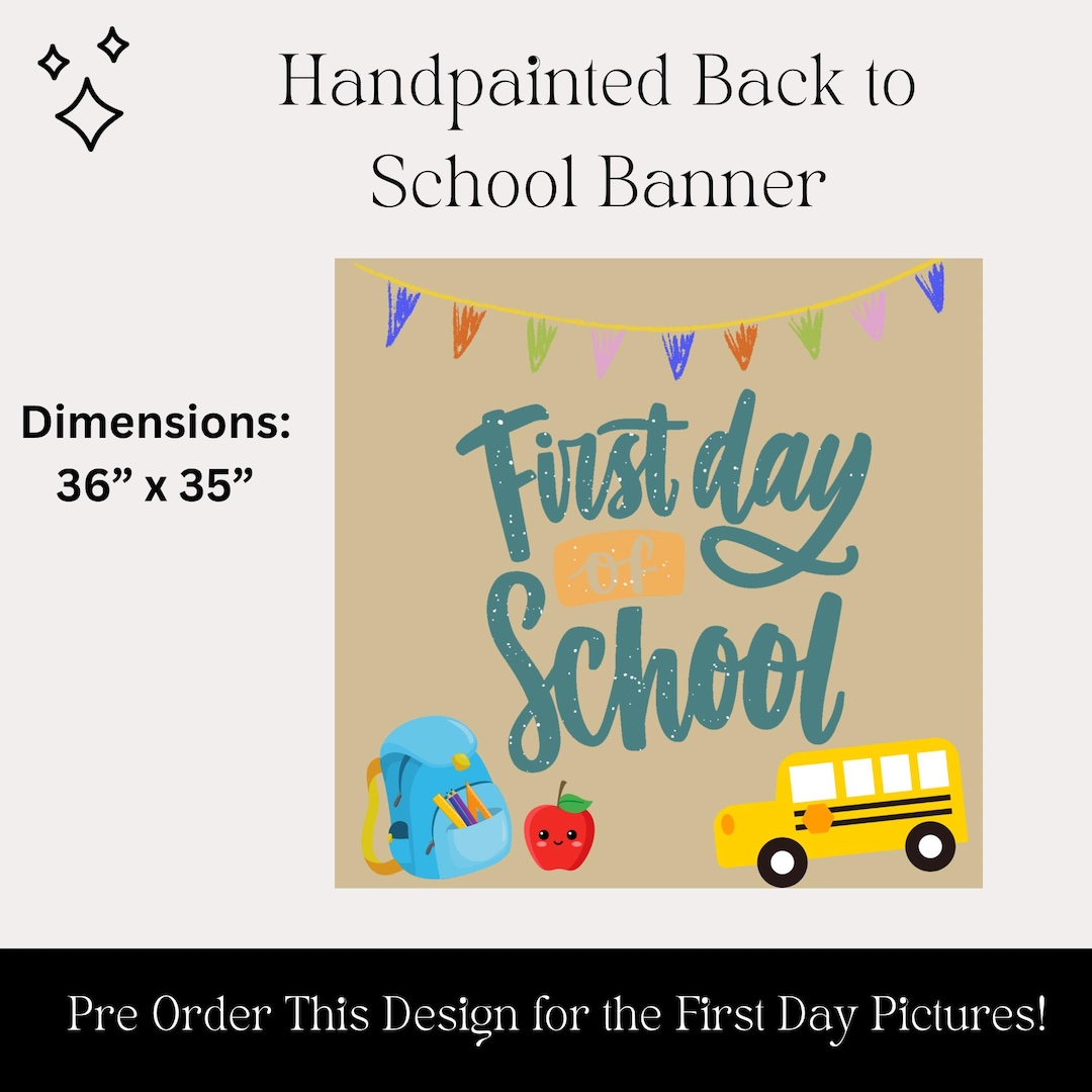 First Day of School Hand Painted Banner Pre Order - Etsy