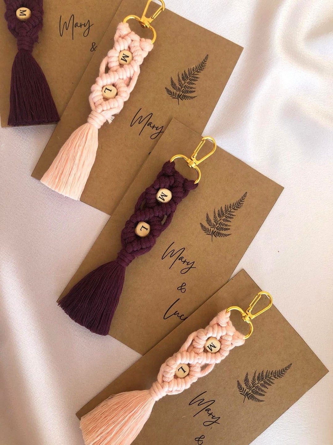 Boho Macrame Wedding Favors, Bridal Shower Gift, Macrame Keychain, Party Favors, Macrame ...