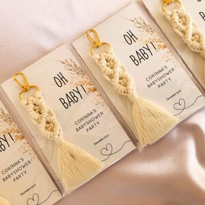 Custom Macrame Keychain Baby Shower Favors, Personalized Babyshower ...