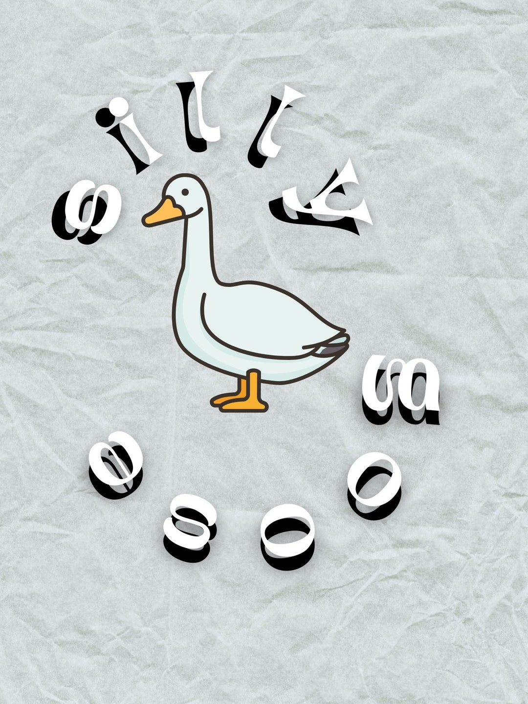 Silly Goose Funny Cute Wall Art Digital Print - Etsy